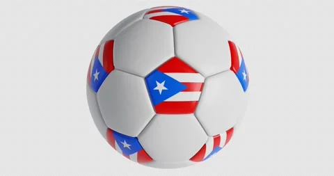 Soccer ball with flag of Puerto Rico , b... | Stock Video | Pond5