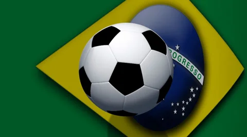 Soccer ball rotates on animated brazil f... | Stock Video | Pond5