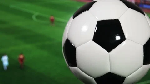 the soccer ball is spinning on the backg... | Stock Video | Pond5