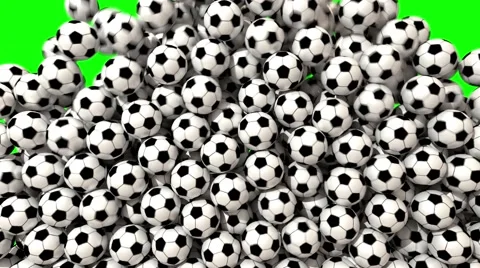 Soccer balls footballs fill screen trans... | Stock Video | Pond5
