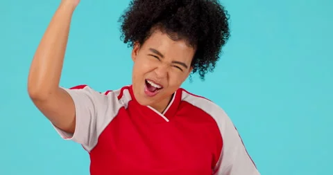 Soccer, face and woman clapping hands, c... | Stock Video | Pond5