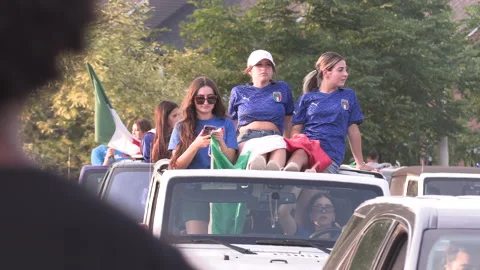 Soccer fans celebrating after Italy wins... | Stock Video | Pond5