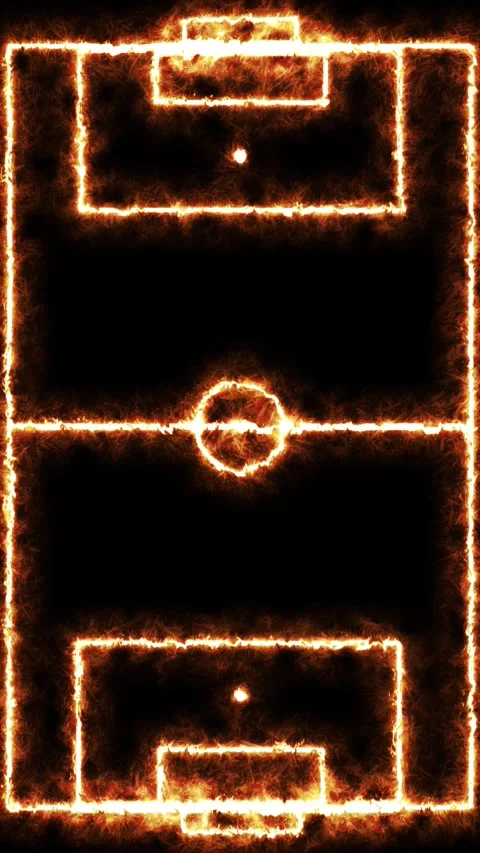 soccer field lines with fire animation o... | Stock Video | Pond5