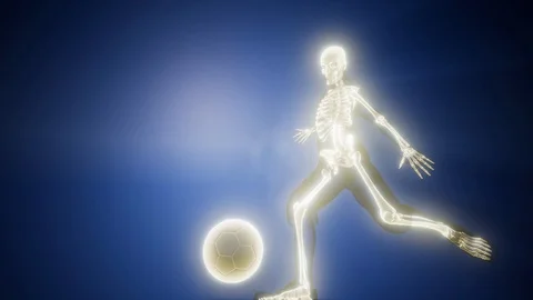 soccer player with visible bones | Stock Video | Pond5