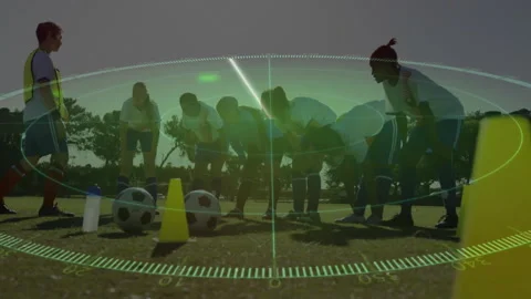 Soccer players practicing with digital r... | Stock Video | Pond5