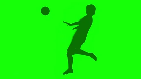 soccer silhouette kick green color | Stock Video | Pond5