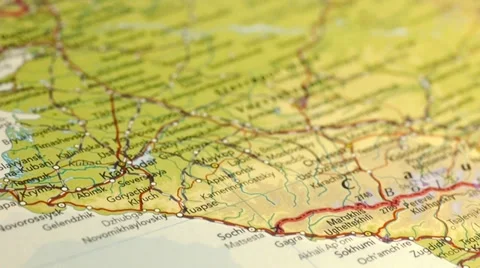 Sochi, Russia Map Slider Dolly Panning | Stock Video | Pond5