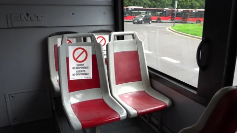 Social distancing and seating in Bus pub... | Stock Video | Pond5