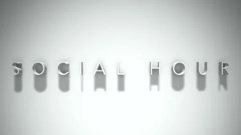 social hour 3D title animation with shad... | Stock Video | Pond5