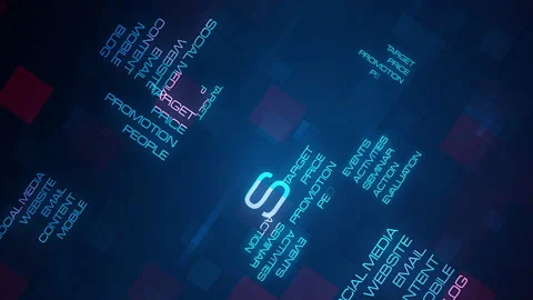 Social Marketing animated word cloud, te... | Stock Video | Pond5