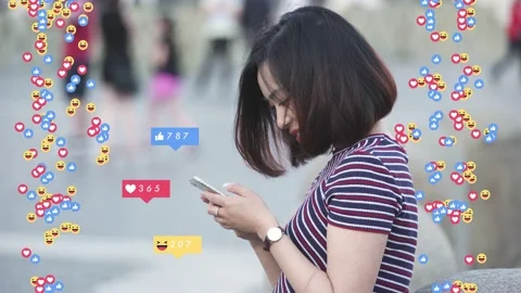 social media, facebook - asian girl type... | Stock Video | Pond5