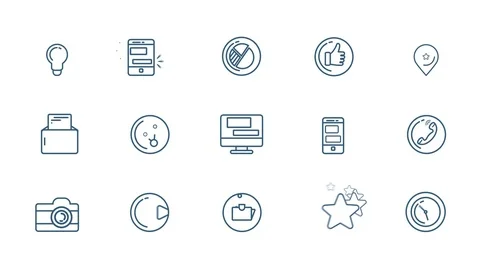 Social Media Icons Set With Alpha Channe... | Stock Video | Pond5