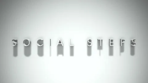 social steps 3D title animation white te... | Stock Video | Pond5