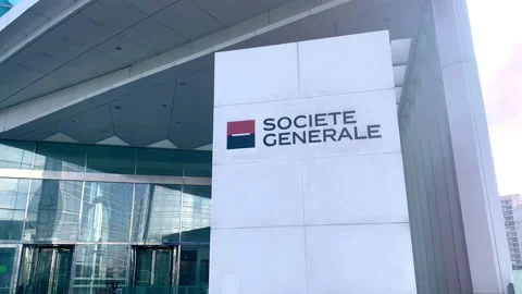 Societe Generale logo at the entrance of... | Stock Video | Pond5