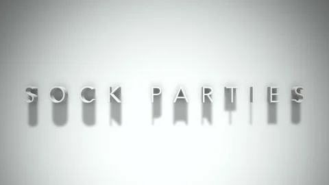 sock parties 3D title animation white te... | Stock Video | Pond5