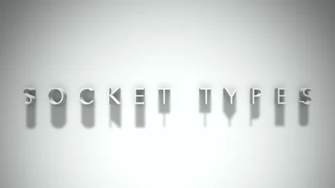 socket types 3D title animation white te... | Stock Video | Pond5