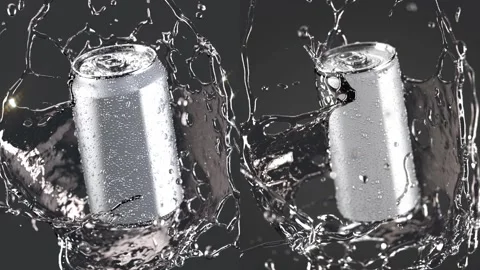 Soda can falling drink splash slow motio... | Stock Video | Pond5