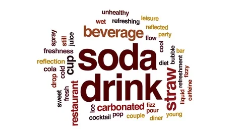 Soda drink animated word cloud, text des... | Stock Video | Pond5
