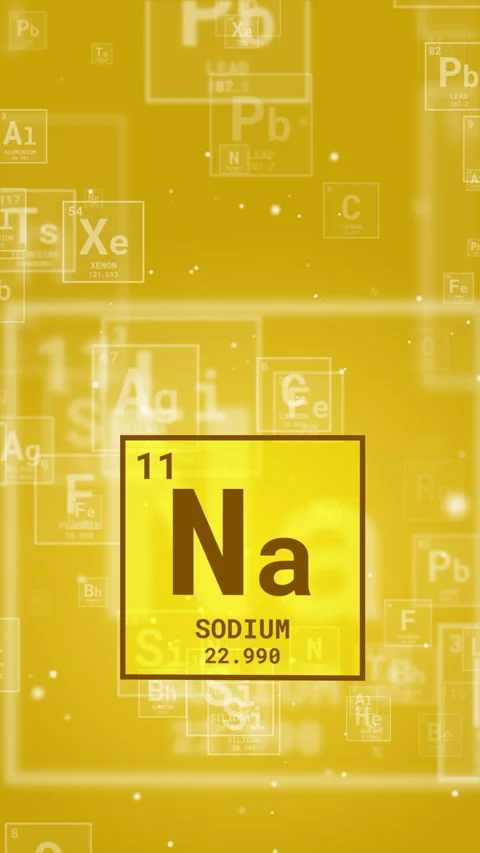 Sodium Na, chemical element sign with nu... | Stock Video | Pond5