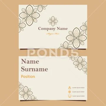 Soft color natural floral business card template design: Royalty Free ...