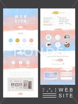 Soft one page website template design ~ Clip Art #70296835