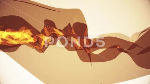 Soft silk smoke ribbon gentle flow waving digital simulation turbulent ...