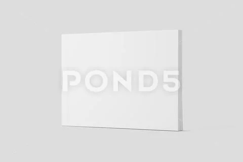 Softcover Landscape Book White Blank 3D Rendering Mockup Illustration ...