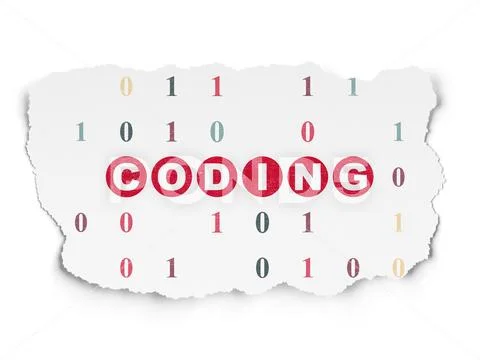 Software concept: Coding on Torn Paper background: Royalty Free #71576358