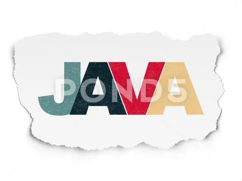 Software concept: Java on Torn Paper background Illustration #84300460