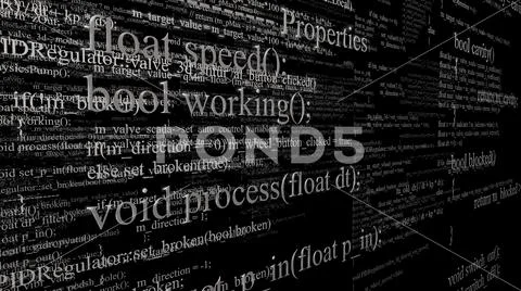 Software source code. Layers of program code on black background Illustration #101827168