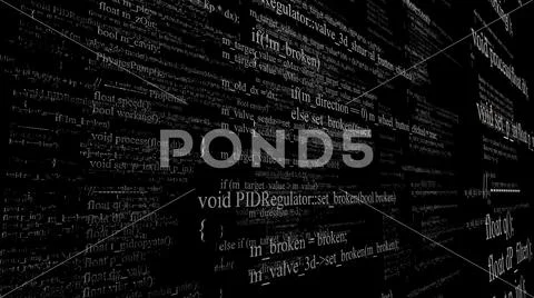 Software source code. Layers of program code on black background Illustration #102222996