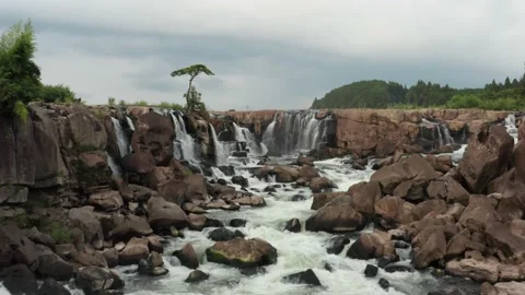 Sogi waterfalls Kyushu Japan A wide powe... | Stock Video | Pond5