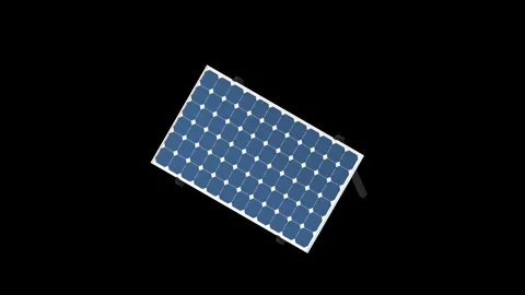 Solar Battery 3D Animated Icon on black ... | Stock Video | Pond5