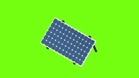Solar Battery 3D Animated Icon on Green ... | Stock Video | Pond5