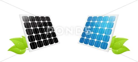 Solar cell leaves Stock Illustration ~ Graphic #55437712