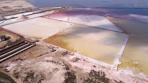 Solar Evaporation Ponds, Salt Factory an... | Stock Video | Pond5