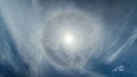 Solar halo of clouds. Full HD | Stock Video | Pond5