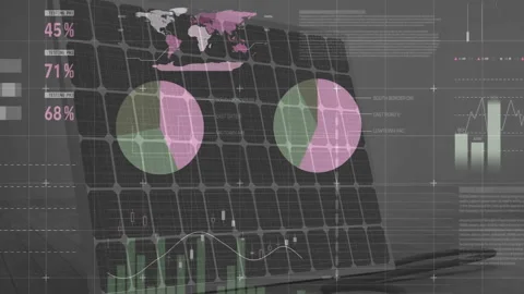 Solar panel with animation of data analy... | Stock Video | Pond5