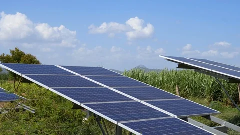 A solar panel board shown in detail on s... | Stock Video | Pond5