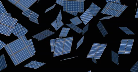 Solar Panel falling rain slow motion ani... | Stock Video | Pond5