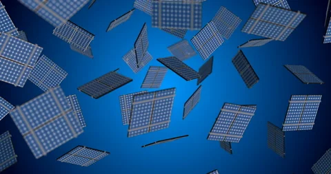 Solar Panel falling rain slow motion ani... | Stock Video | Pond5