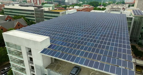 Solar panels installed as shade roof ove... | Stock Video | Pond5