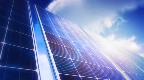 Solar Panels Sky Panorama (Loop) | Stock Video | Pond5