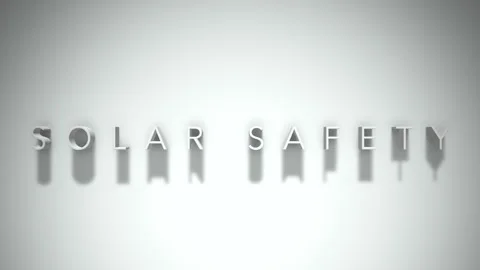 solar safety 3D title animation with sha... | Stock Video | Pond5