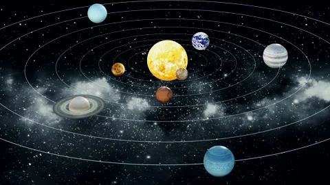 Solar system 3D animation with sun and p... | Stock Video | Pond5