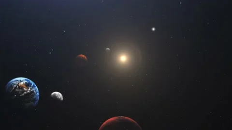 solar system, planet near sun in space | Stock Video | Pond5