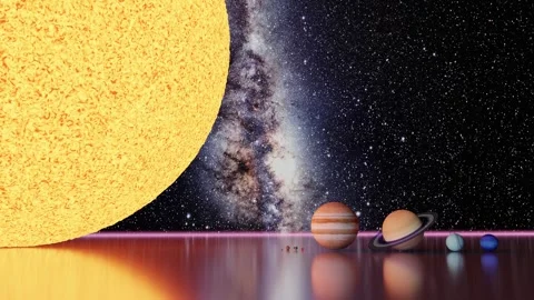 Solar system planets sizes ratio compari... | Stock Video | Pond5