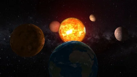 Solar system rotating planets rotating a... | Stock Video | Pond5