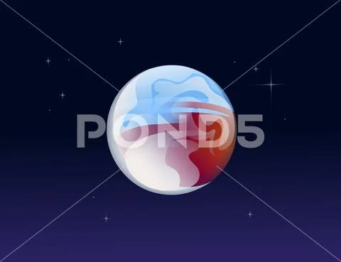Solar system space object dwarf planet Pluto vector illustration on ...