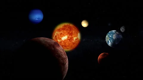 The Solar System from space - realistic ... | Stock Video | Pond5